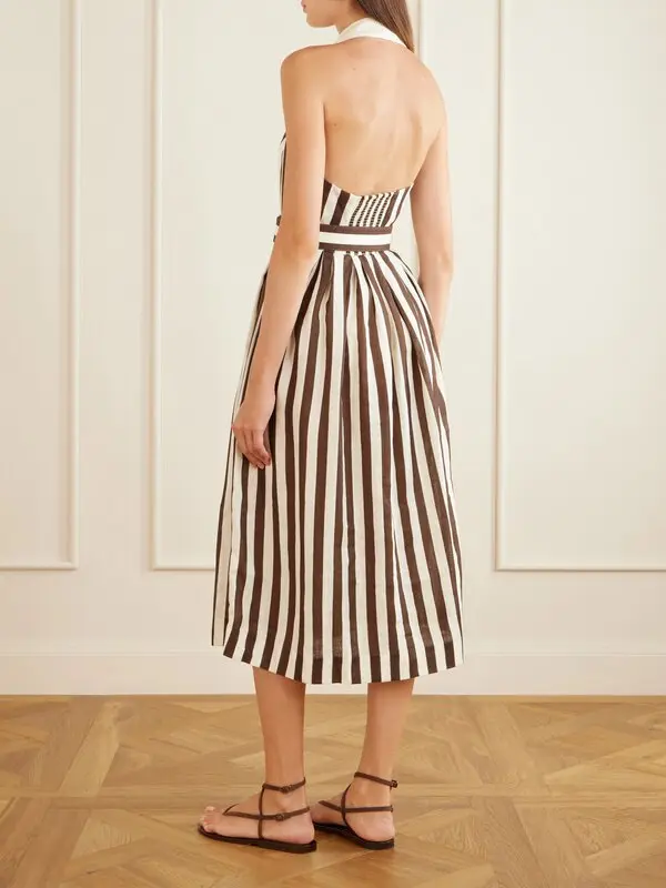 Cara Cara Quentin Halterneck Midi Dress - Brown