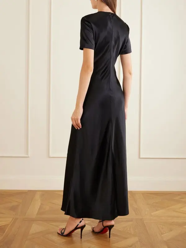 FFORME Akriti Satin-crepe Maxi Dress - Black