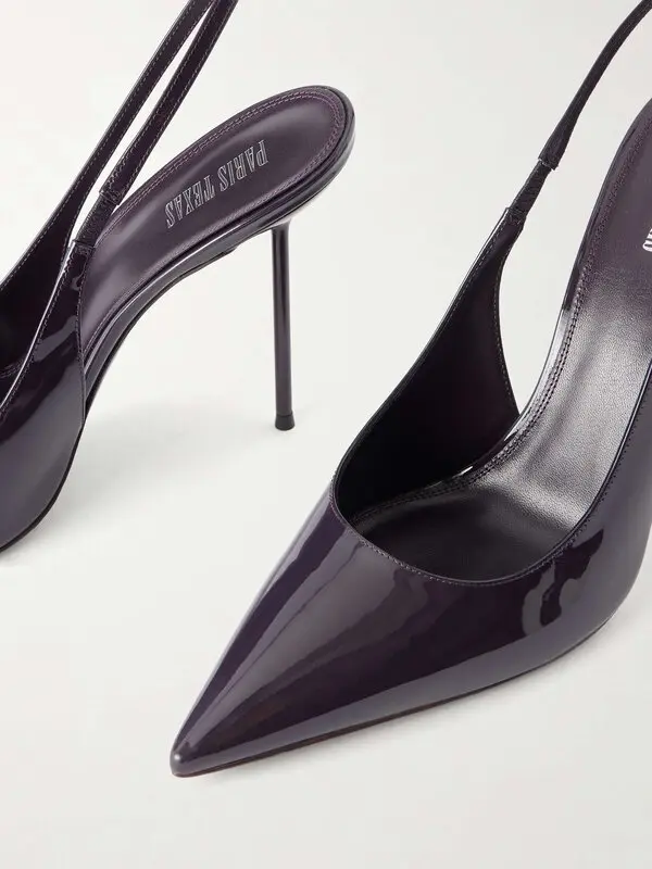 Paris Texas 105 Lidia Patent-leather Slingback Pumps