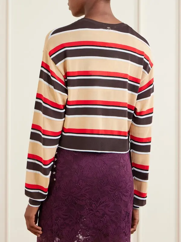 Rabanne Striped Knit Cardigan With Beaded Ties - Multi
