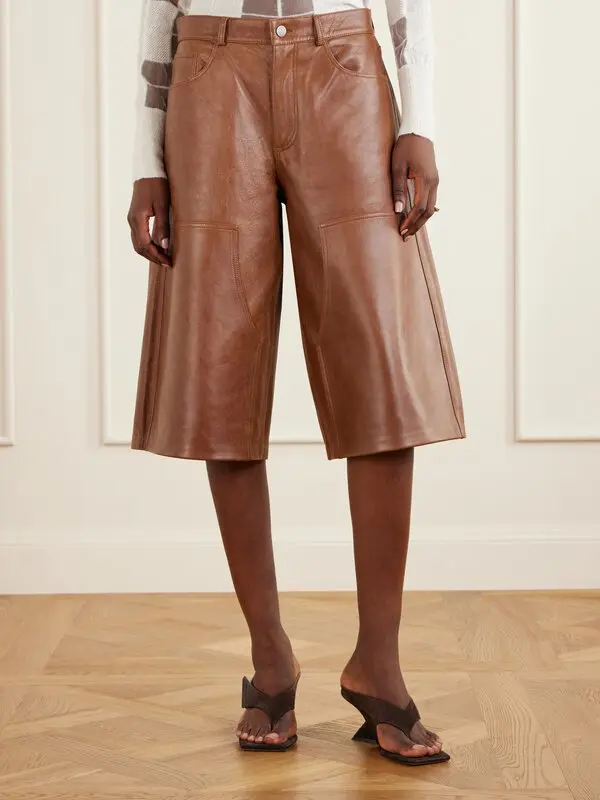 HAIKURE Legacy Leather Wide-leg Shorts