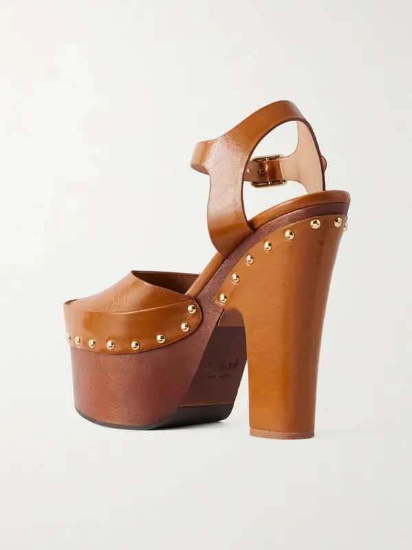 Chloé Meret Leather Platform Sandals