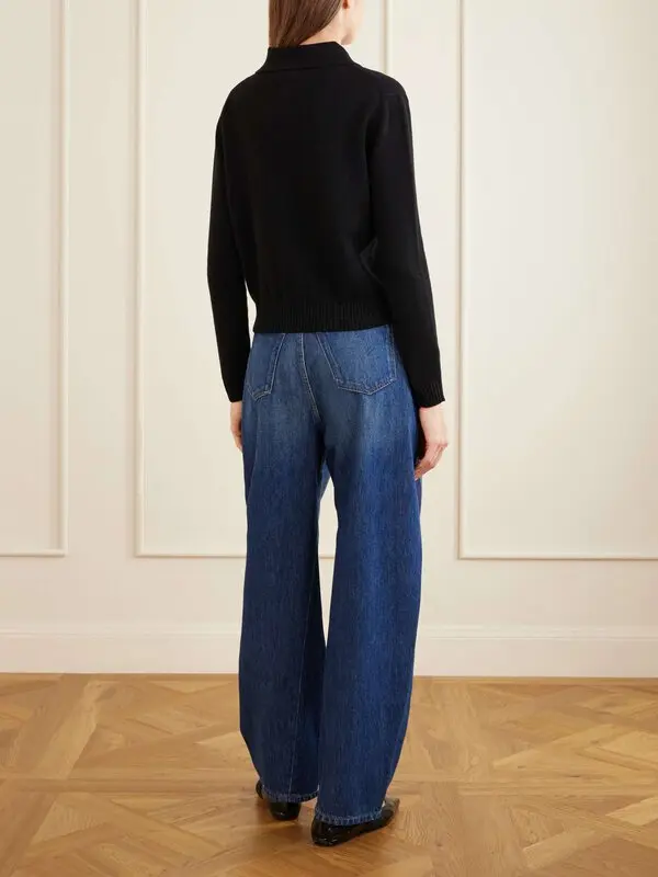 Givenchy Logo-embroidered Wool And Cashmere-blend Polo Sweater
