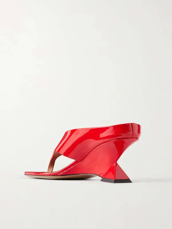 Attico Cheope 65 Leather Wedge Thong Sandals