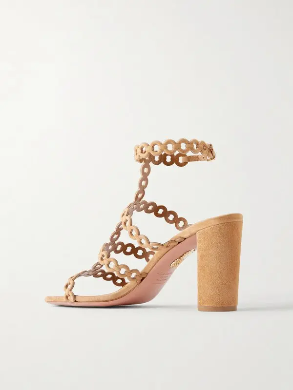 AQUAZZURA Infinity Chain 85 Suede Sandals