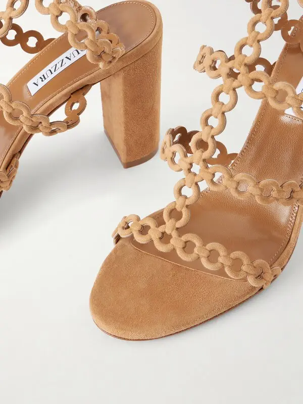 AQUAZZURA Infinity Chain 85 Suede Sandals