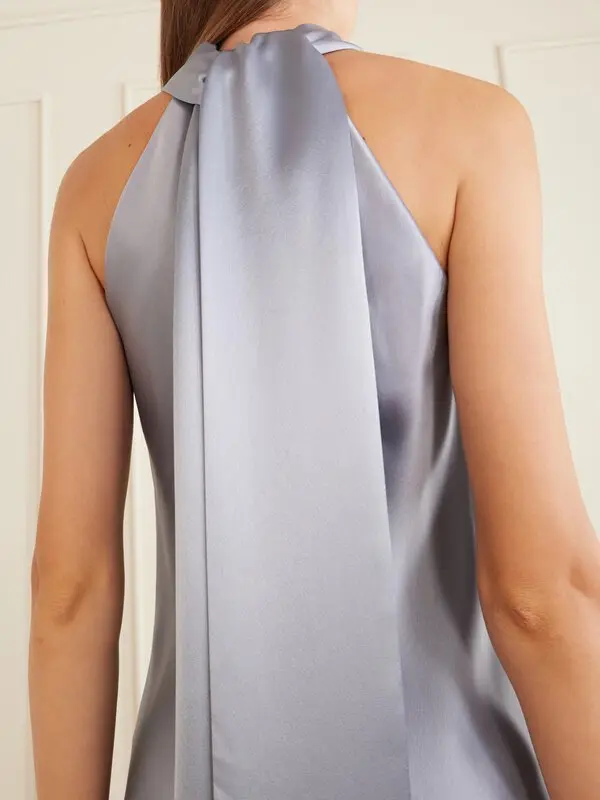 Galvan Siena Satin Halterneck Mini Dress