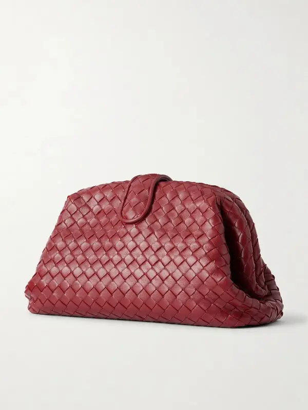 Bottega Veneta Lauren 1980 Intrecciato Leather Clutch - Red