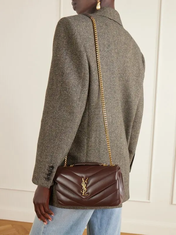 Saint Laurent Loulou Cassandre Embellished Leather Shoulder Bag