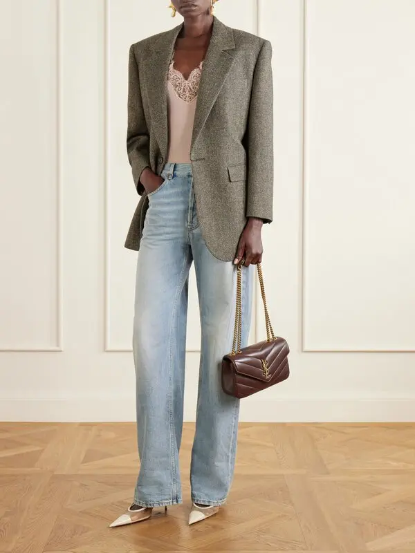 Saint Laurent Loulou Cassandre Embellished Leather Shoulder Bag