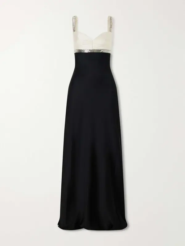 Jenny Packham Shania Sequin-embellished Satin Gown - Black