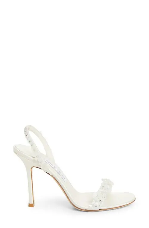 JIMMY CHOO Daisy Embellished Satin Slingback Sandal
