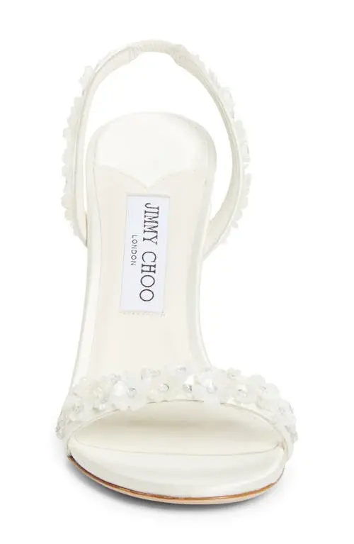 JIMMY CHOO Daisy Embellished Satin Slingback Sandal