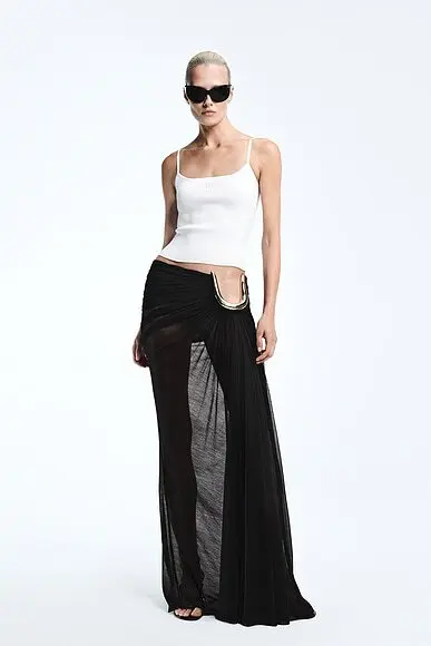 Revolve Asymmetrical Draped Maxi Skirt