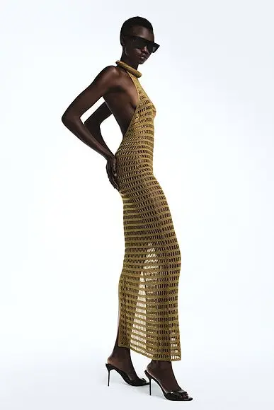 Revolve Bruni Crochet Gown - Bronze