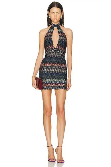 Missoni Keyhole Halter Knit Mini Dress