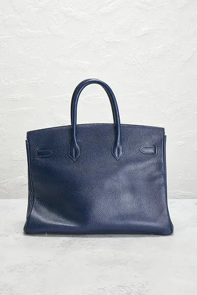Hermès Ardennes Birkin 35 Retourne Handbag - Blue Saphir