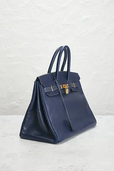 Hermès Ardennes Birkin 35 Retourne Handbag - Blue Saphir