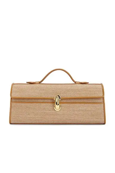Savette Slim Symmetry Canvas Pochette Bag - Saddle