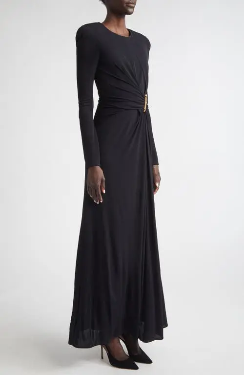 St. John Dominique Long Sleeve Matte Crepe Jersey Gown
