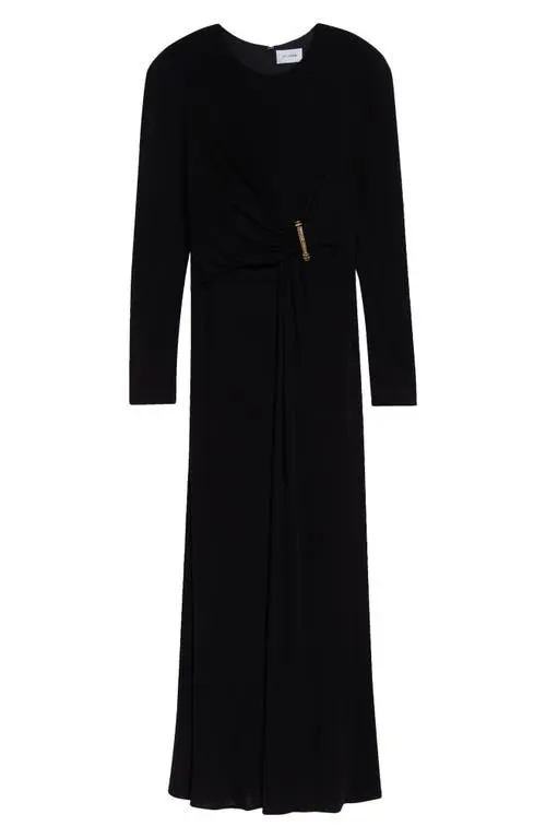 St. John Dominique Long Sleeve Matte Crepe Jersey Gown