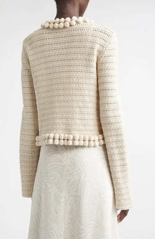 St. John Helen Cotton Blend Crochet Jacket