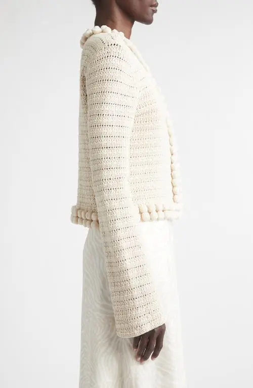 St. John Helen Cotton Blend Crochet Jacket