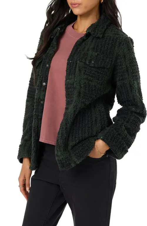 O'Neill High Pile Plaid Shirt Jacket - Hunter Green