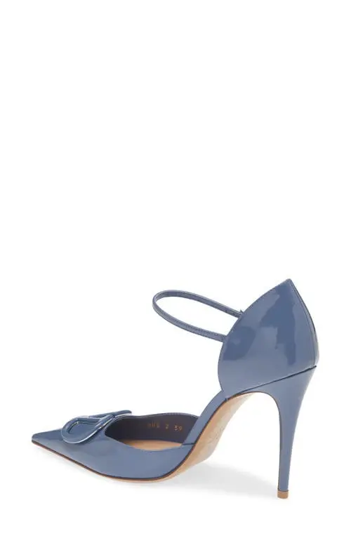 Valentino Garavani Vlogo Signature D'orsay Patent Leather Pumps - Blue
