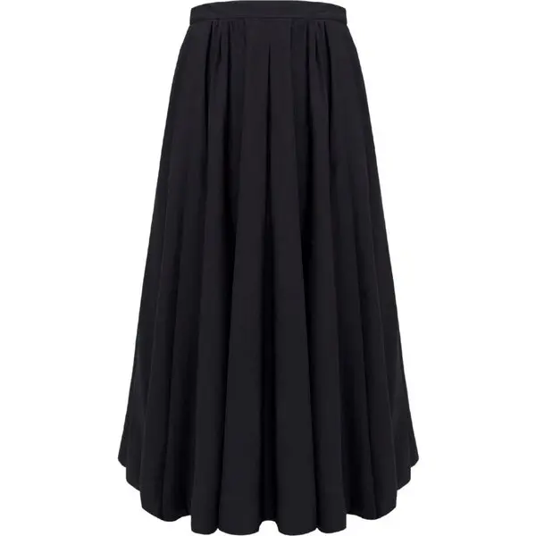 ODDLI Pleated Poplin Skirt - Black