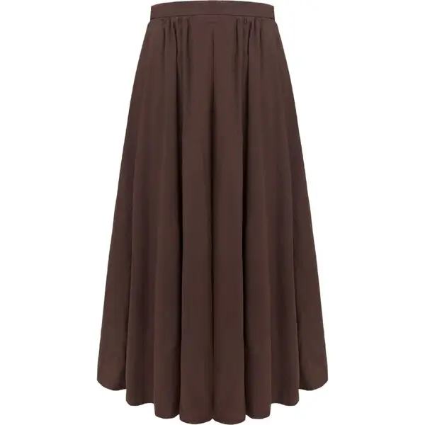 ODDLI Pleated Poplin Skirt - Mocha