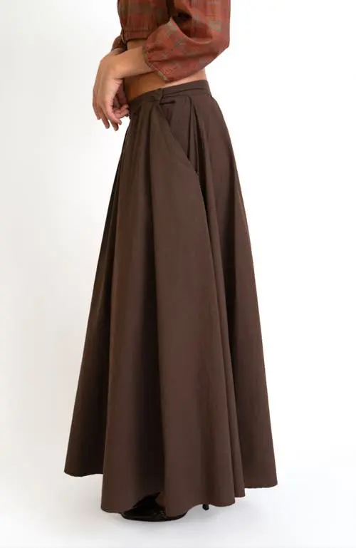ODDLI Pleated Poplin Skirt - Mocha