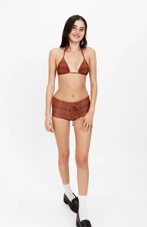 ODDLI Plaid Swim Bottoms - Red Plaid
