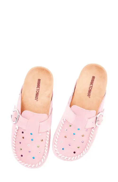 Minnetonka Rhinestone Buckle Clog - Blush