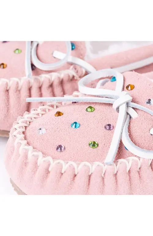 Minnetonka Cally Rhinestone Faux Fur Lined Slipper