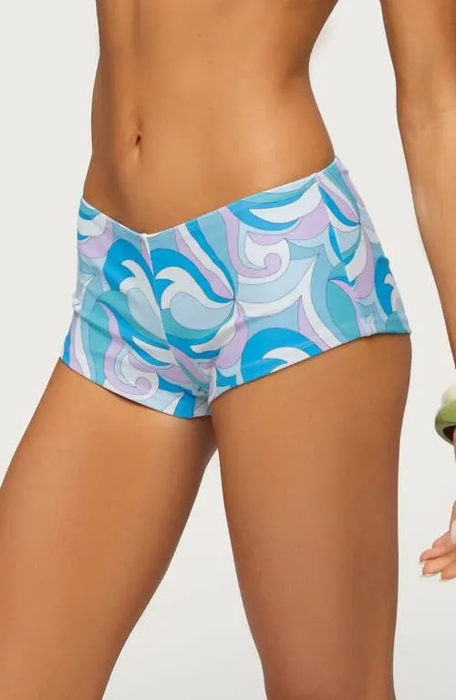 EDIKTED Cassa Paisley Boyshorts Bikini Bottoms