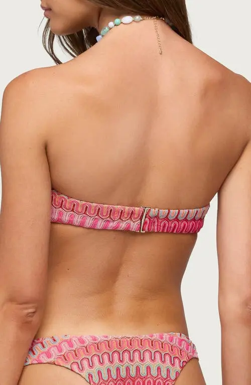 EDIKTED Livy Zigzag Knit Bandeau Bikini Top