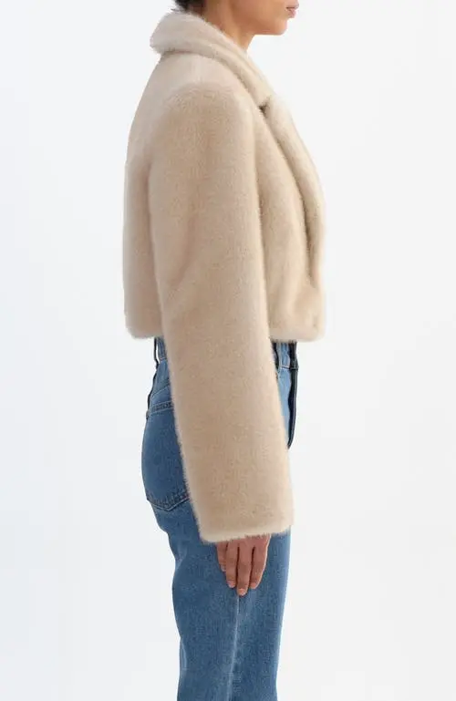LAMARQUE Carlie Faux Fur Cropped Blazer - Angora