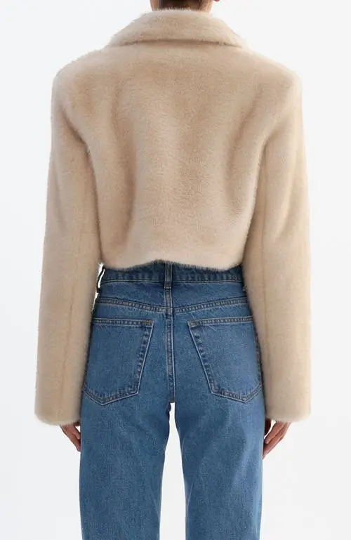 LAMARQUE Carlie Faux Fur Cropped Blazer - Angora