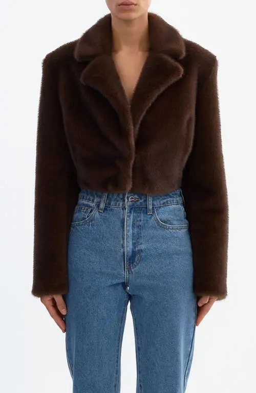 LAMARQUE Carlie | Faux Fur Cropped Blazer