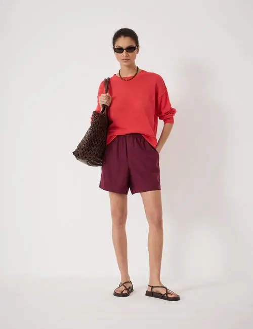 HUSH Luce Linen Blend Pull On Shorts