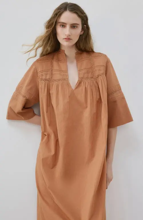 Mango Lace Trim Cotton Nightgown