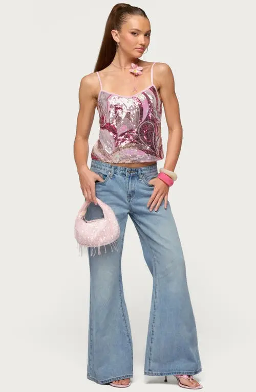 EDIKTED Ceren Abstract Sequin Camisole