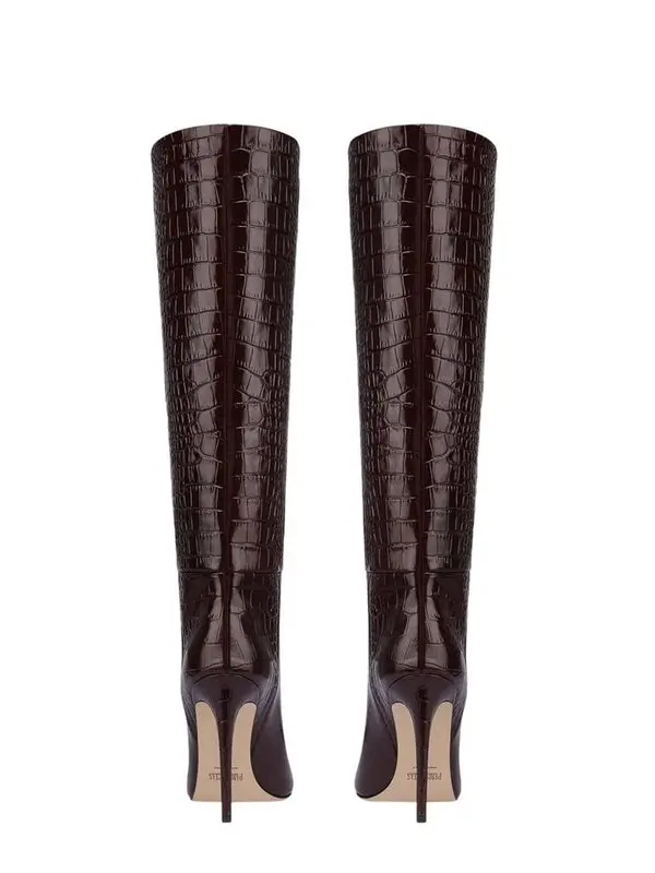 Paris Texas Crocodile-embossed Leather Boot