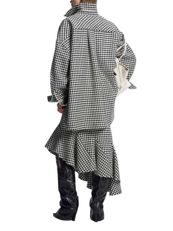 Attico Houndstooth Virgin Wool Overshirt