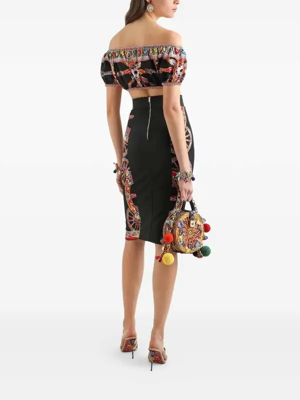 Dolce & Gabbana Poplin Top With Carretto Print
