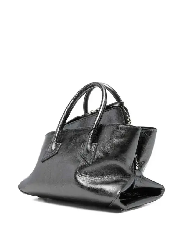 Attico Leather Tote Bag - Gray