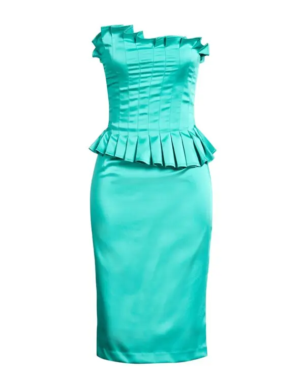 BABYLON Midi Dress Turquoise Size Polyester, Elastane