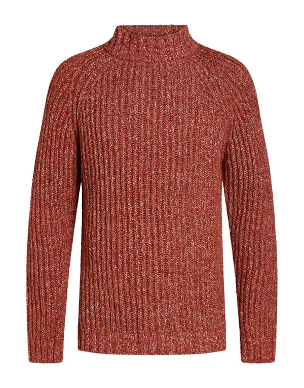 IRISH CRONE Turtleneck Brick Size Virgin Wool, Polyamide, Polyester, Polyacrylic
