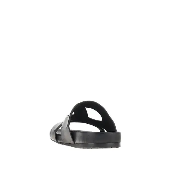 Loewe Ease Monogram Leather Slides - Black